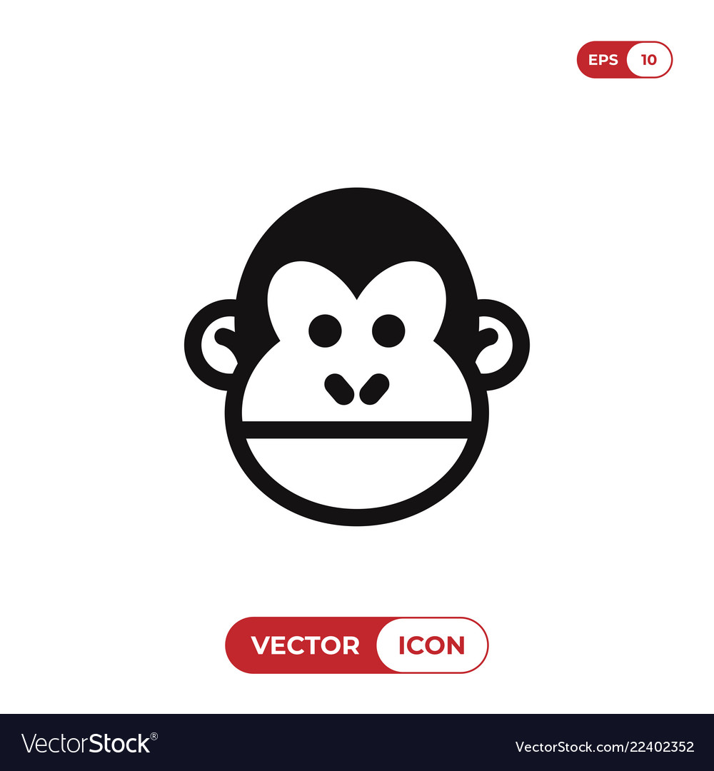 Monkey head icon Royalty Free Vector Image - VectorStock