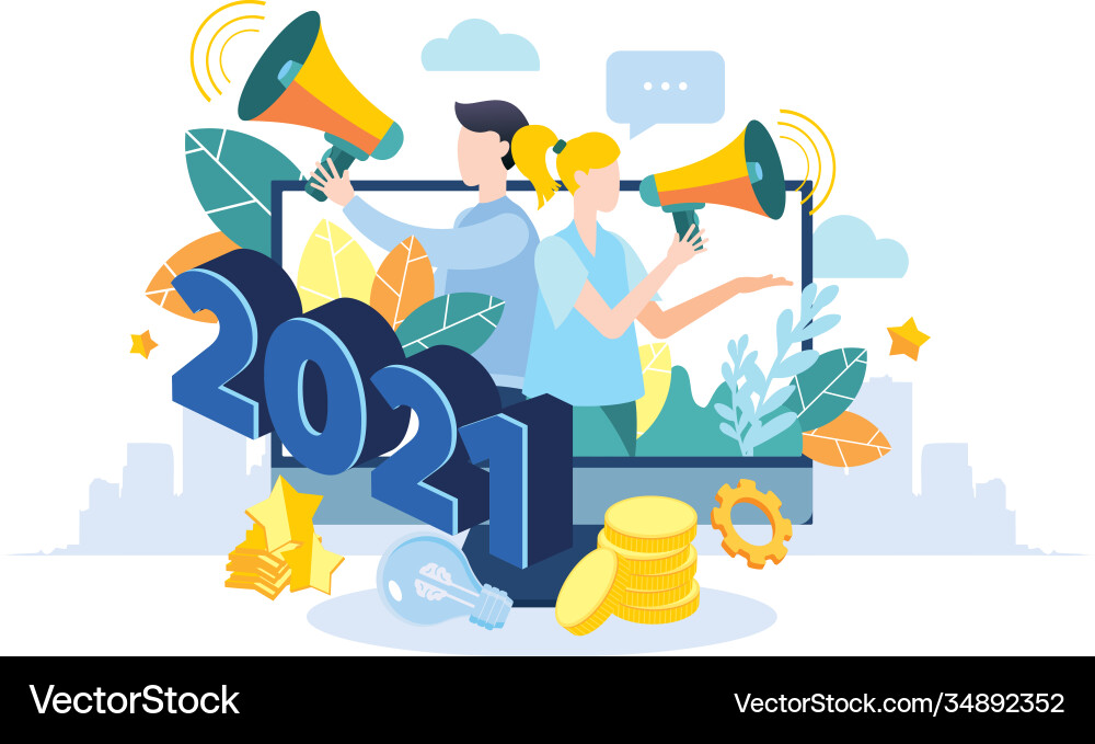 New years business 2021 Royalty Free Vector Image