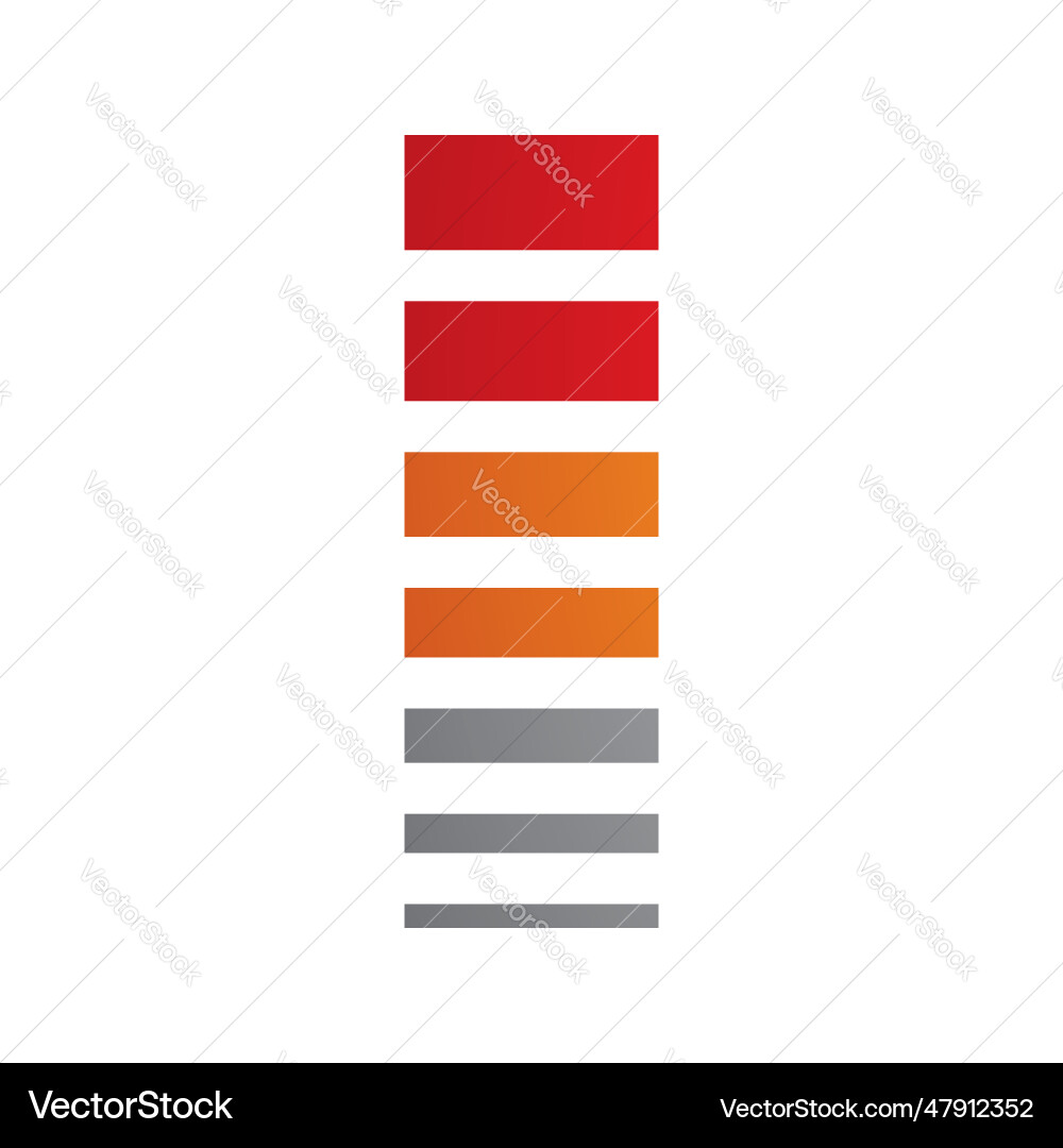 Red and orange letter i icon with horizontal Vector Image