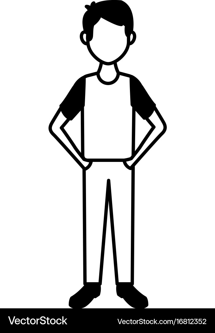 Smiling man in casual clothes standing Royalty Free Vector