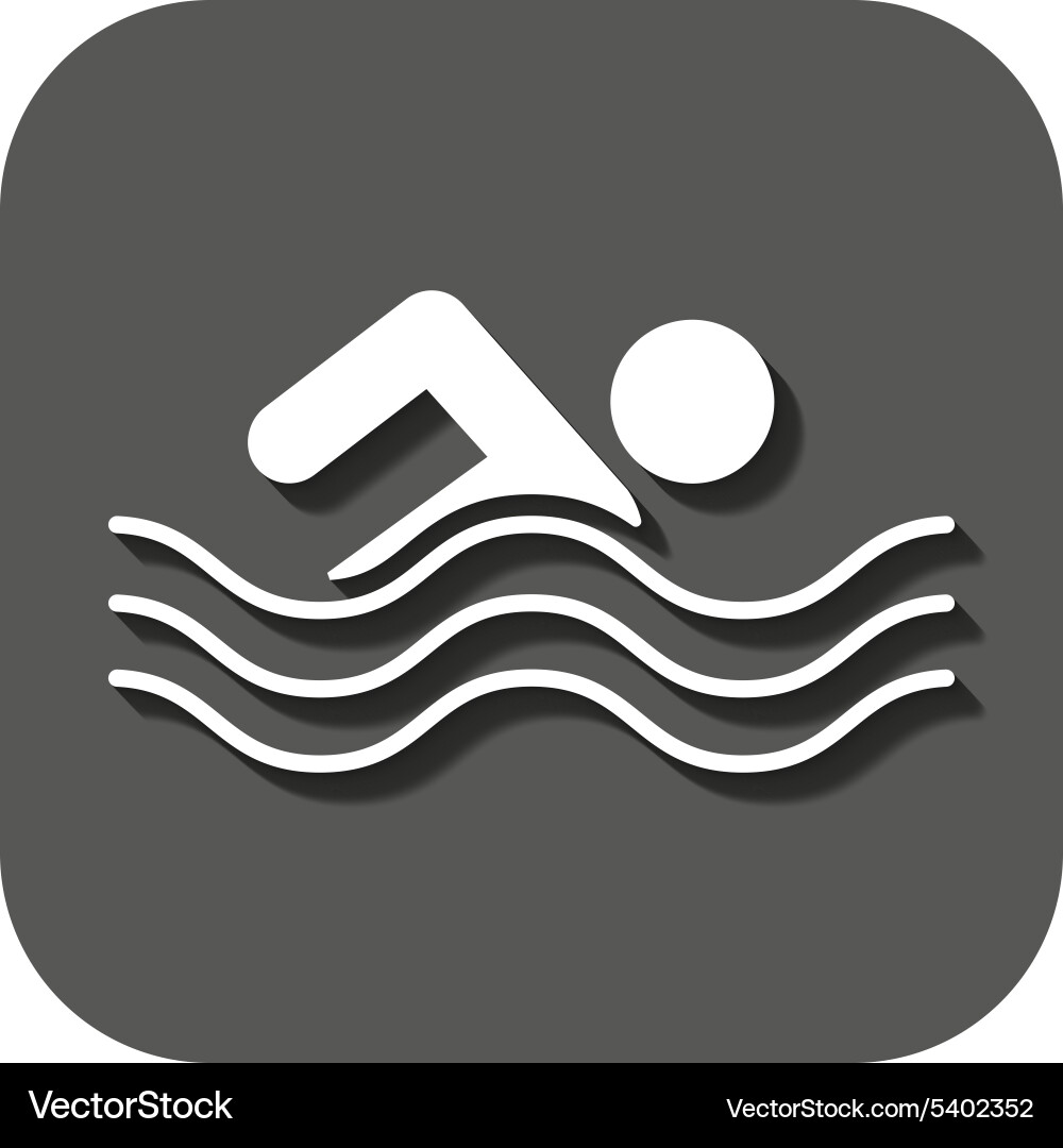 Swimming icon swimmer symbol flat Royalty Free Vector Image