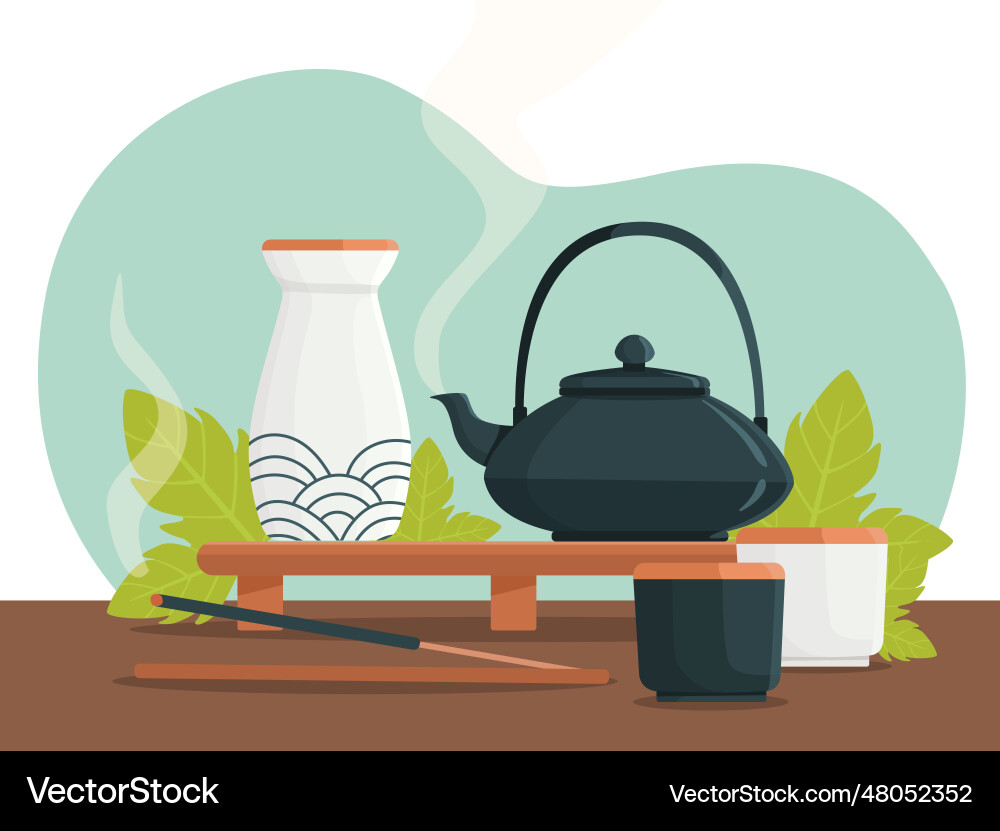 Tea ceremony concept Royalty Free Vector Image