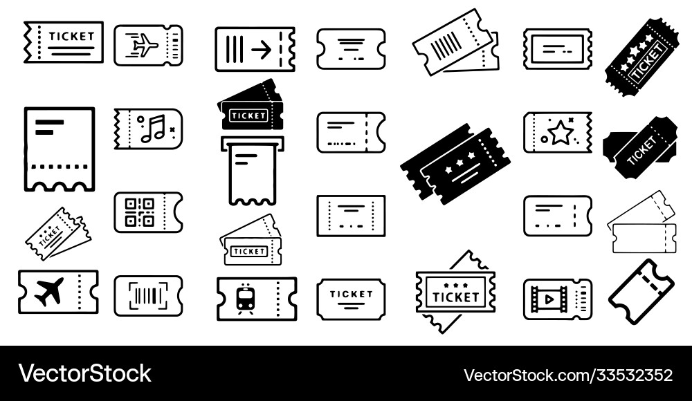 Ticket icon in trendy flat style isolated Vector Image