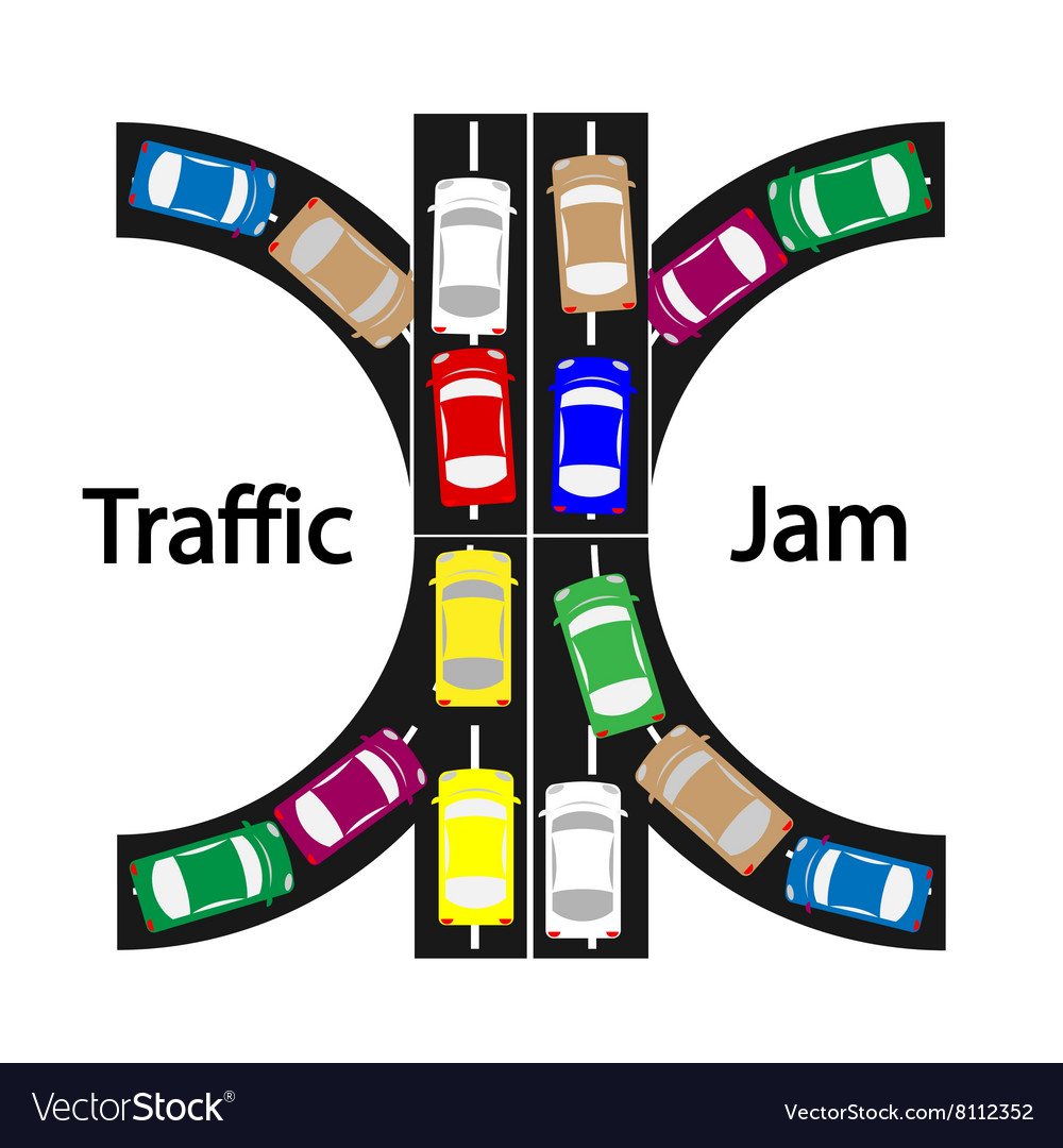 Traffic jam Royalty Free Vector Image - VectorStock