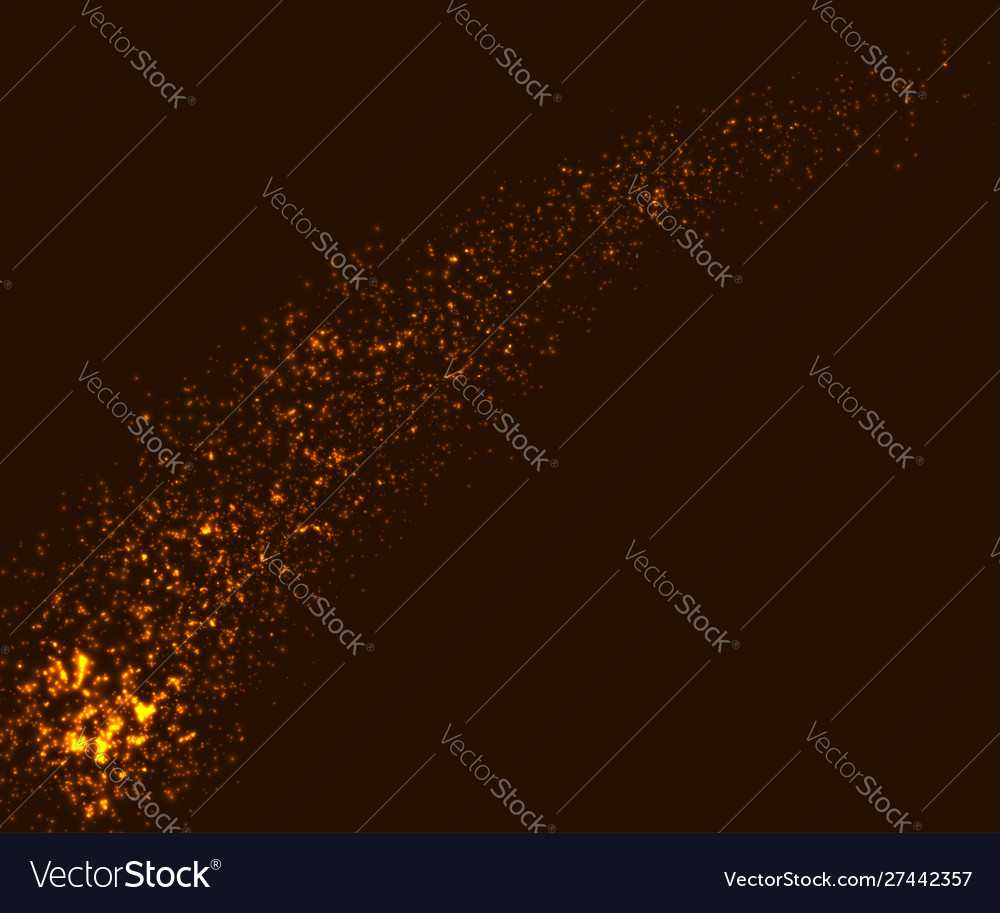 Abstract lighting effects with gold glow particles