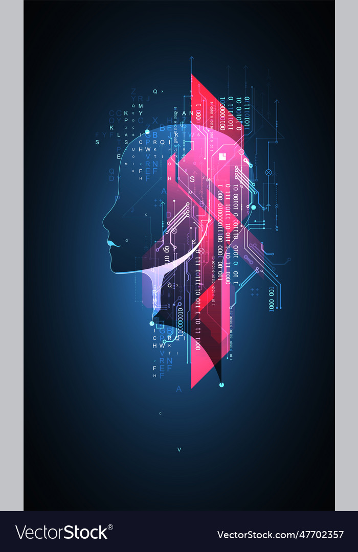 Artificial intelligence technical background Vector Image