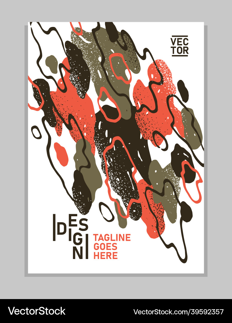 Artistic brochure abstract design with hand drawn Vector Image