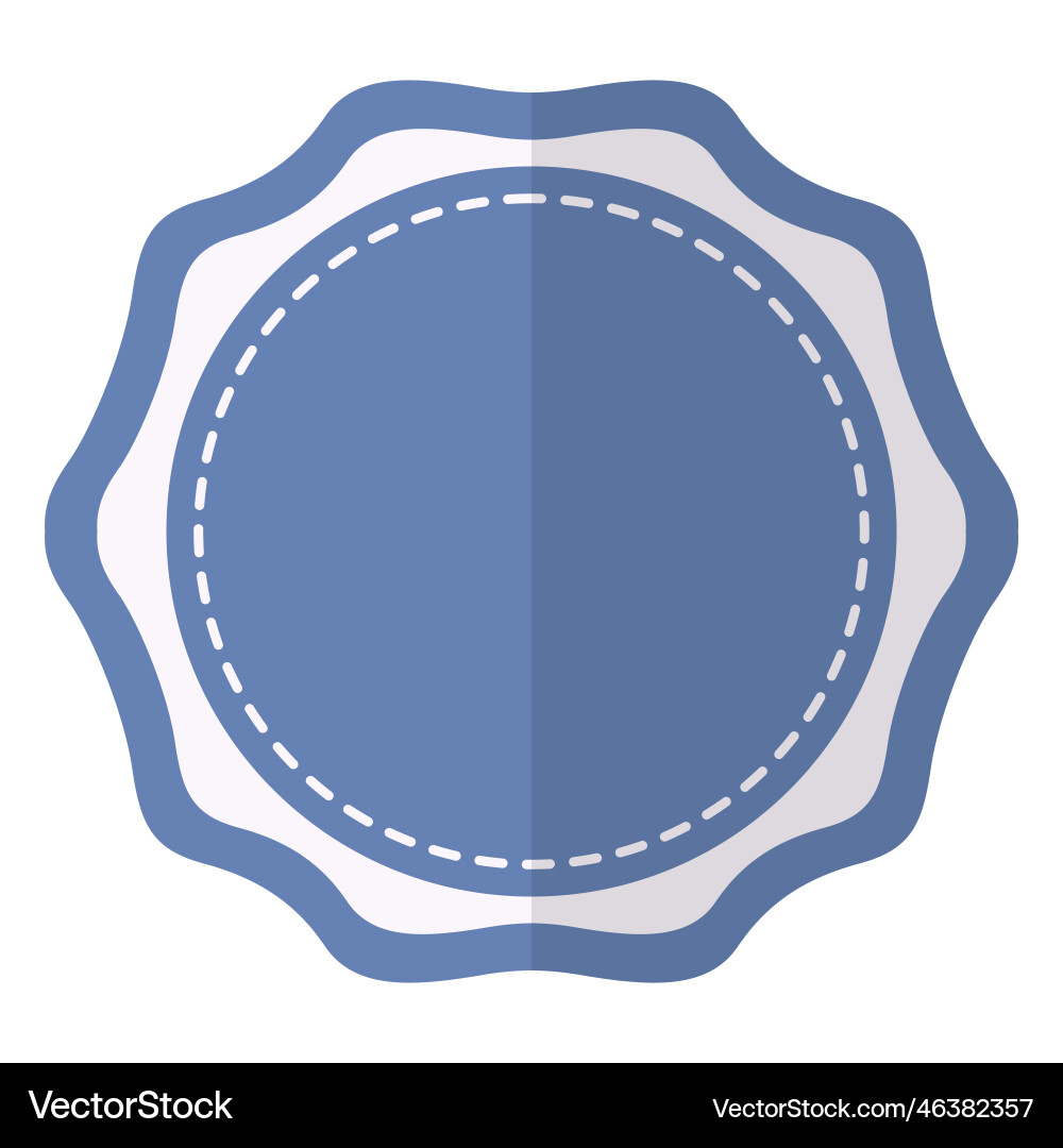 Blue delicate badge label ribbon Royalty Free Vector Image