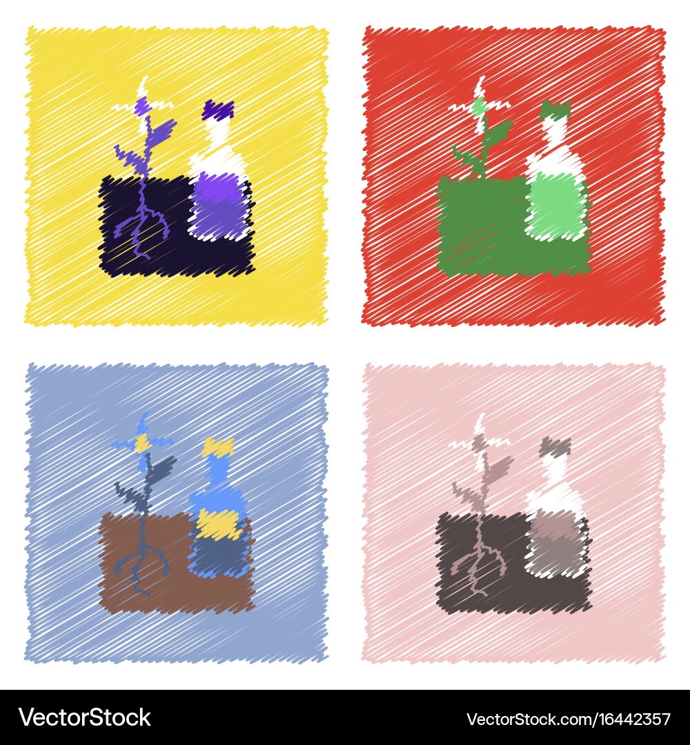 Collection flat shading style icons plant Vector Image