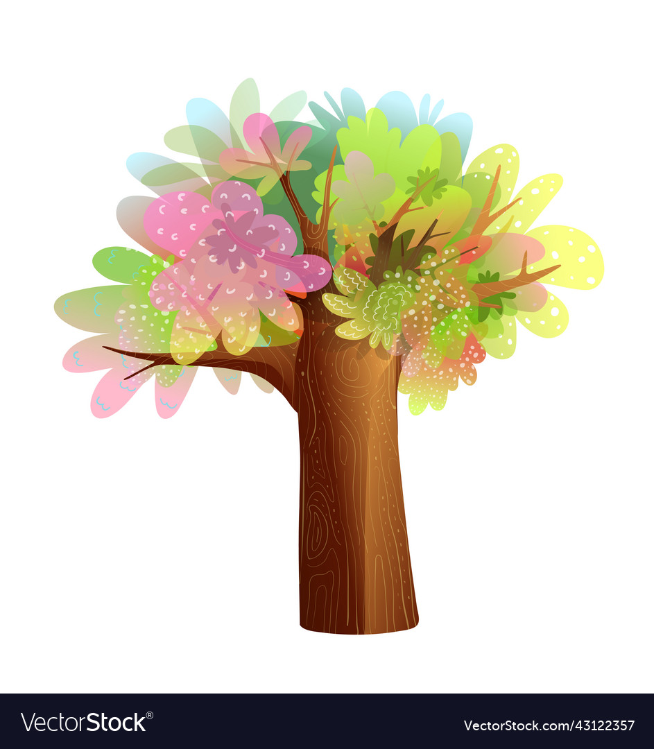Colorful tree for kids design isolated clipart Vector Image