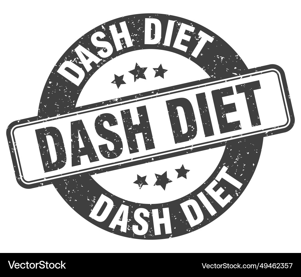 Dash diet stamp label round grunge sign Royalty Free Vector