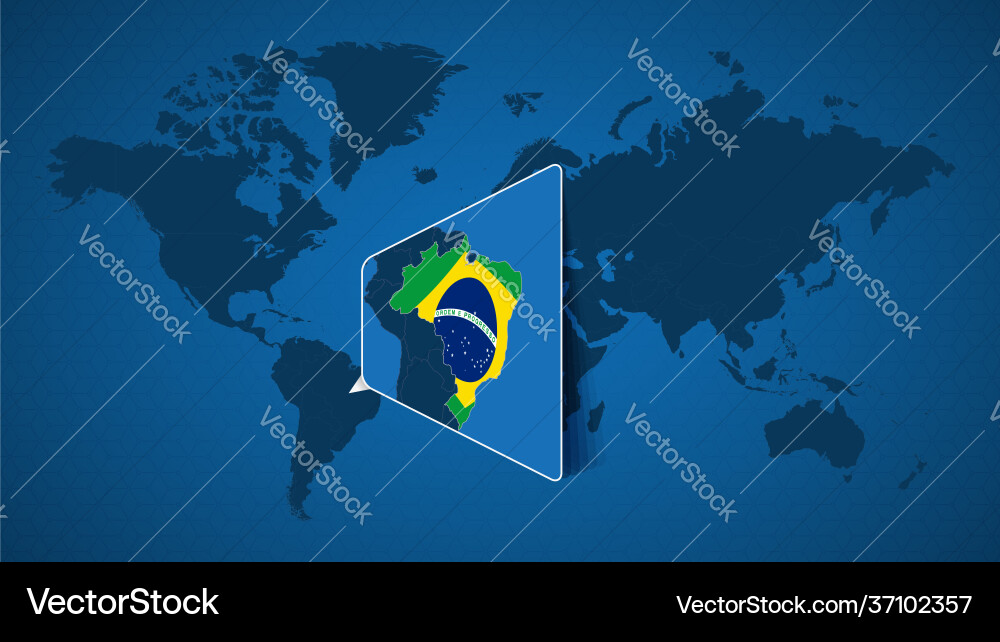 Detailed world map with pinned enlarged map Vector Image