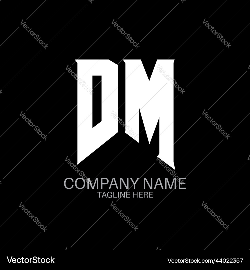 Dm letter logo design initial letters gamings Vector Image