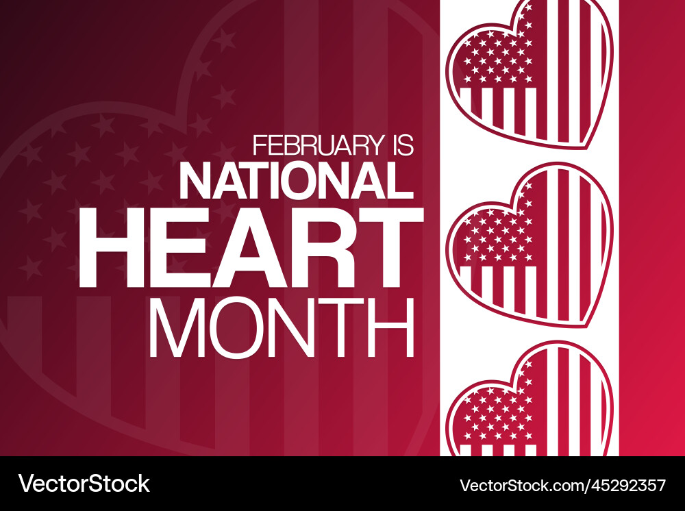 February is national heart month Royalty Free Vector Image