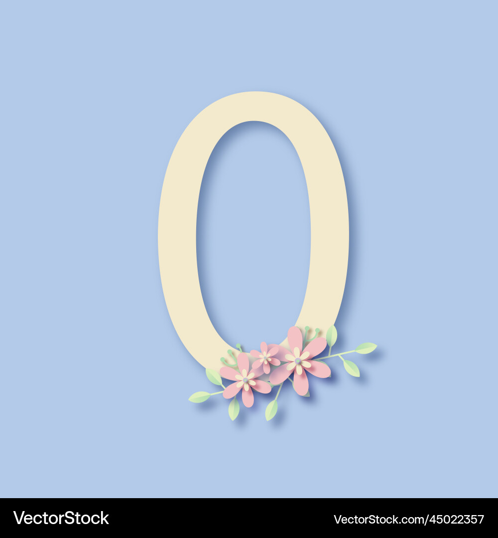 Flower number decorated with flowers elegant Vector Image