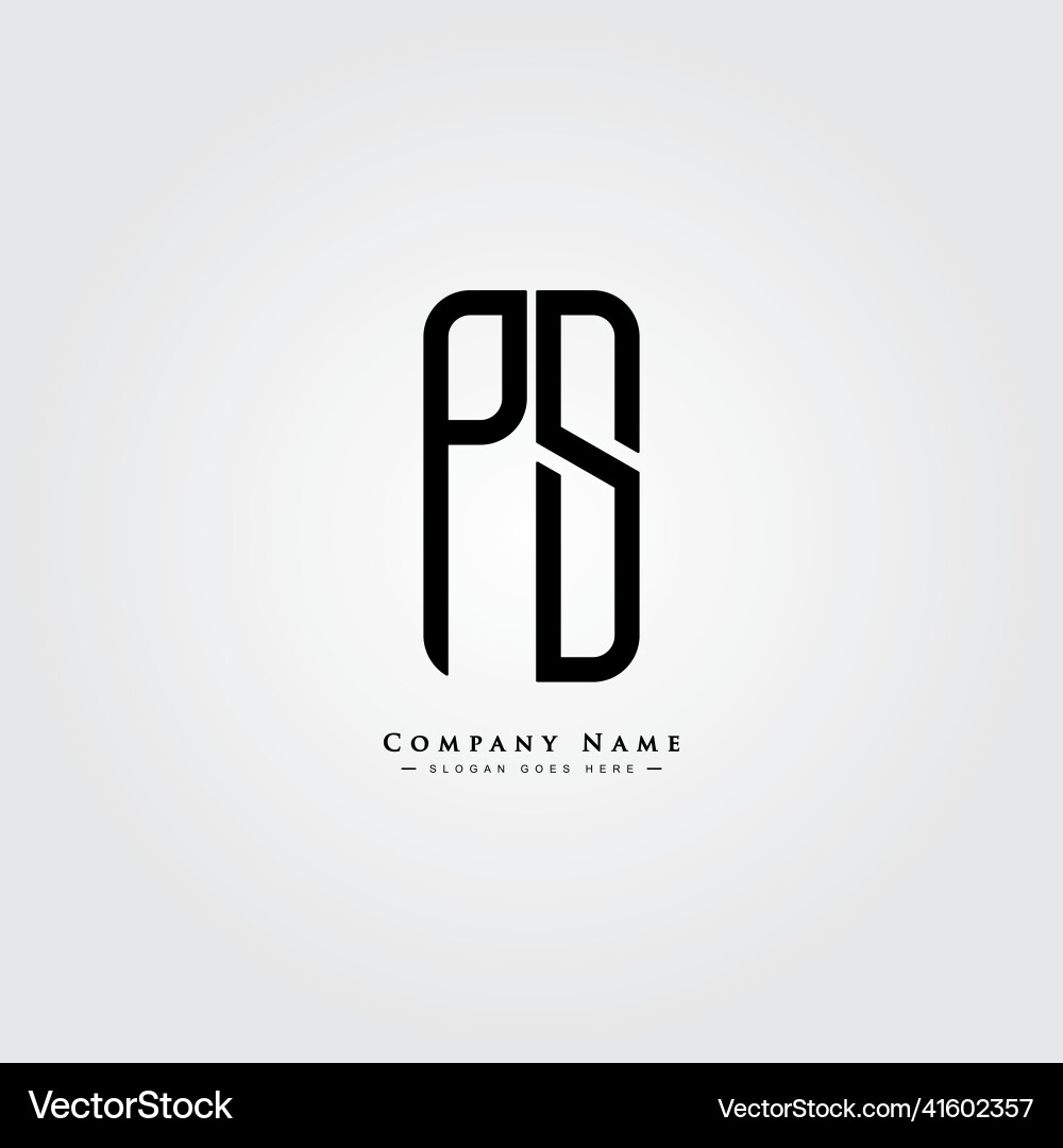Initial letter ps logo - minimal business logo Vector Image