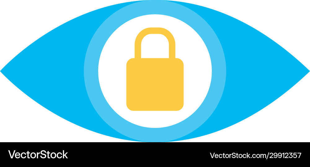 Isolated padlock inside eye flat style icon Vector Image