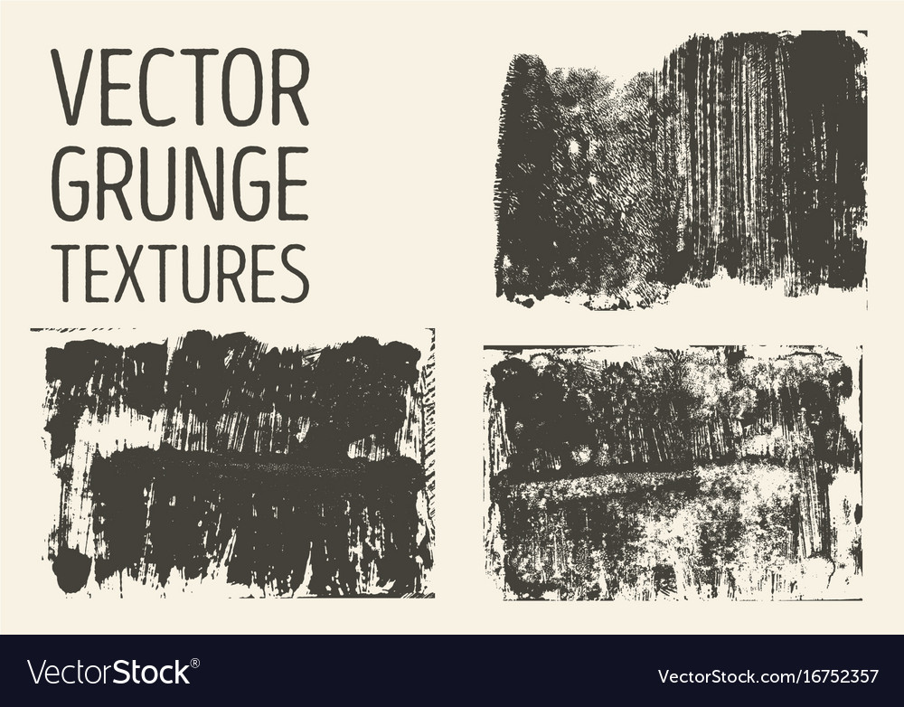 Monochrome abstract hand drawn grunge textures Vector Image