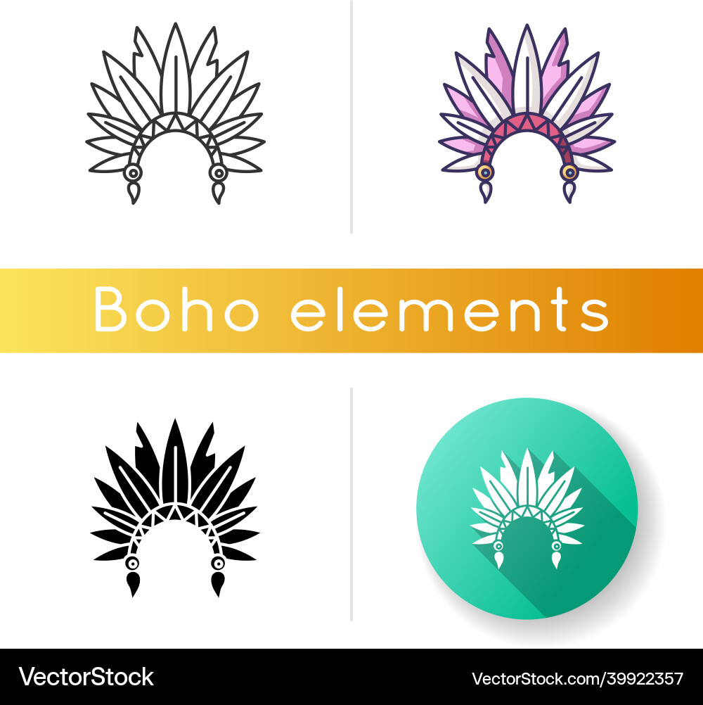 Native indian american chief hat icon cherokee Vector Image