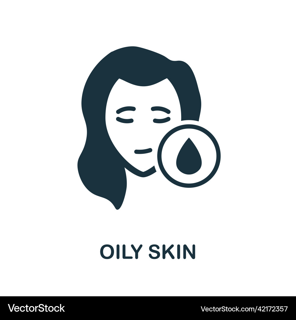 Oily skin icon simple element from care Royalty Free Vector