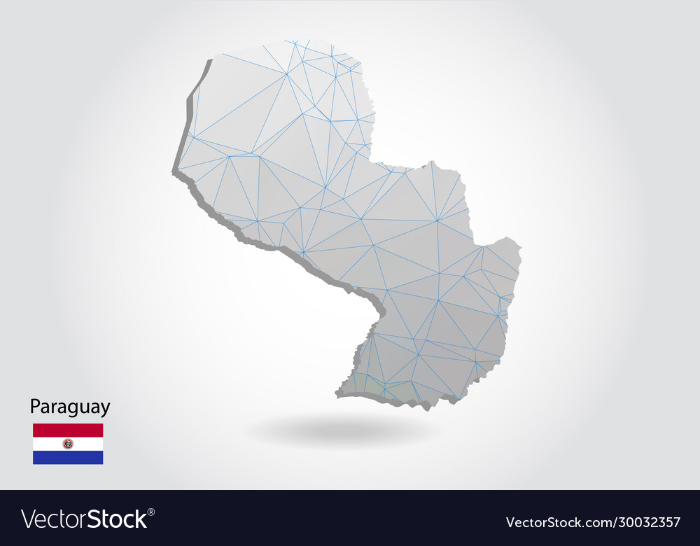Polygonal paraguay map low poly design made Vector Image