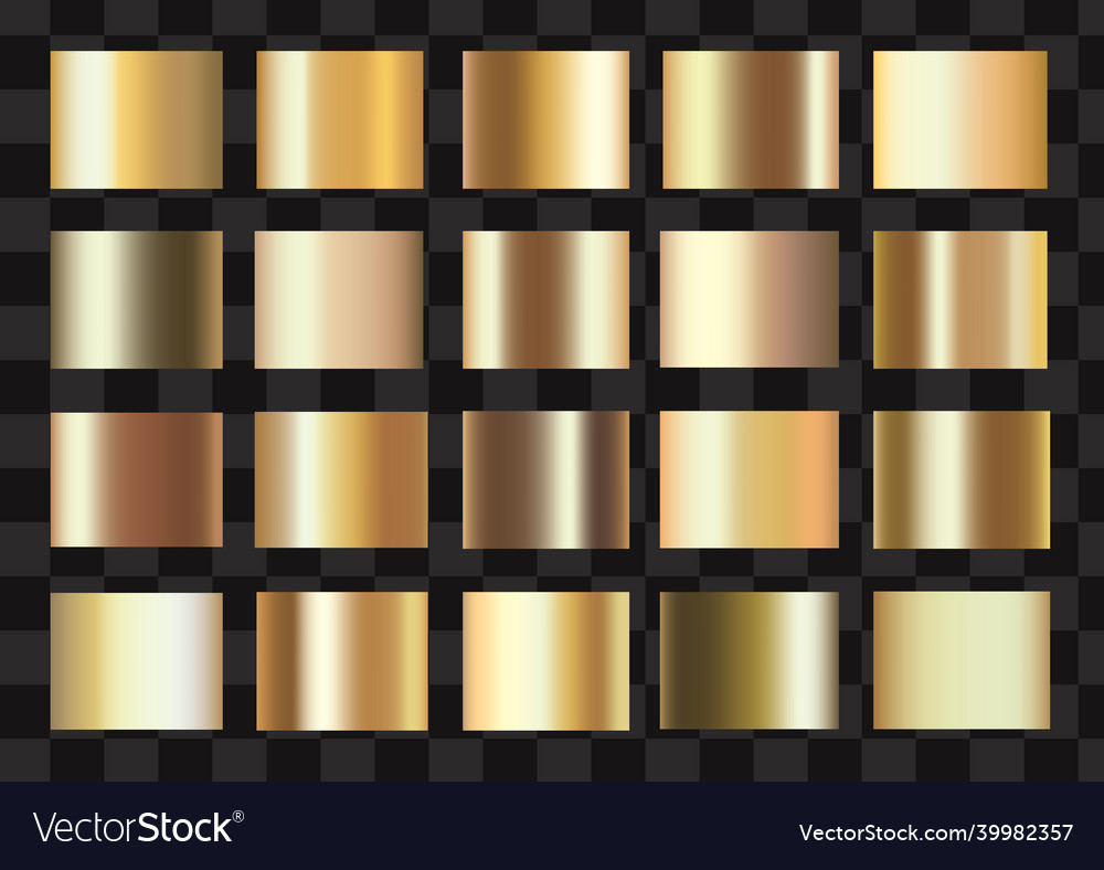 Set gold gradient texture Royalty Free Vector Image