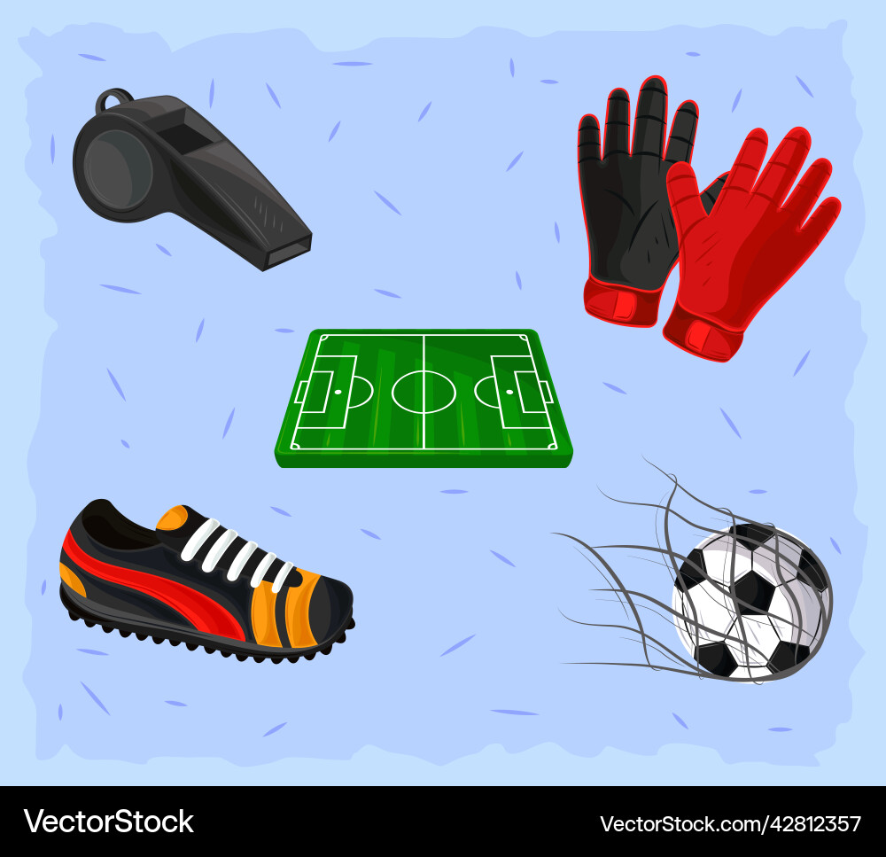 Set of soccer Royalty Free Vector Image - VectorStock