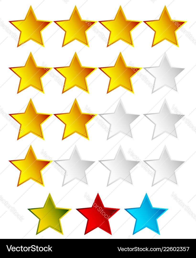 Star rating element with 4 star for valuation Vector Image