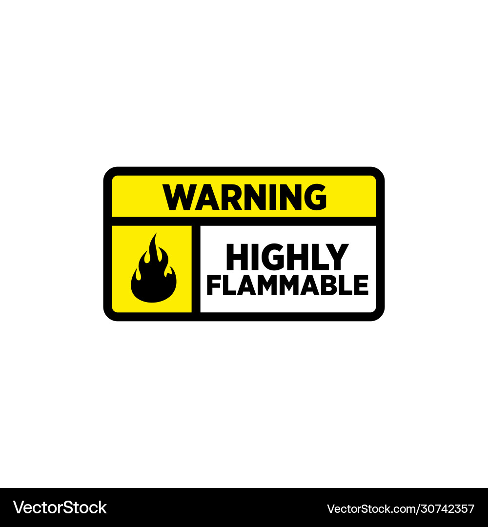 Symbol and logo about warning highly flammable Vector Image