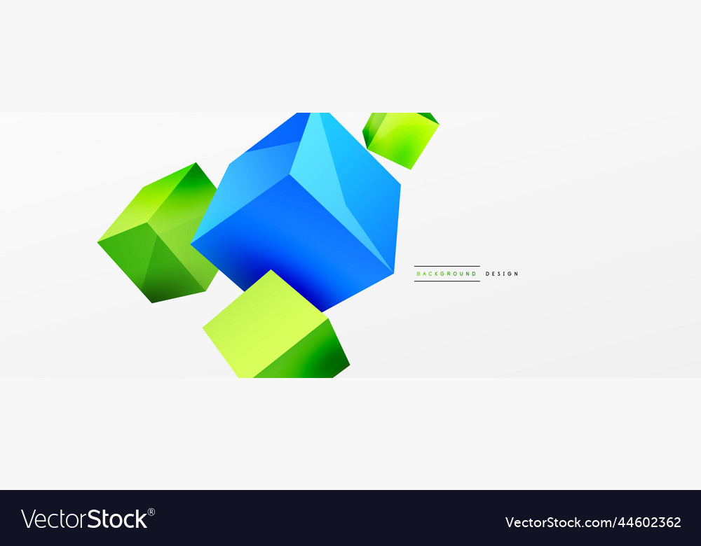 3d Cubes Abstract Background Composition Vector Image