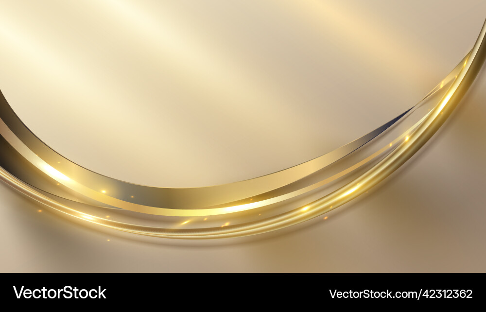 Abstract 3d elegant golden wave curved lines Vector Image