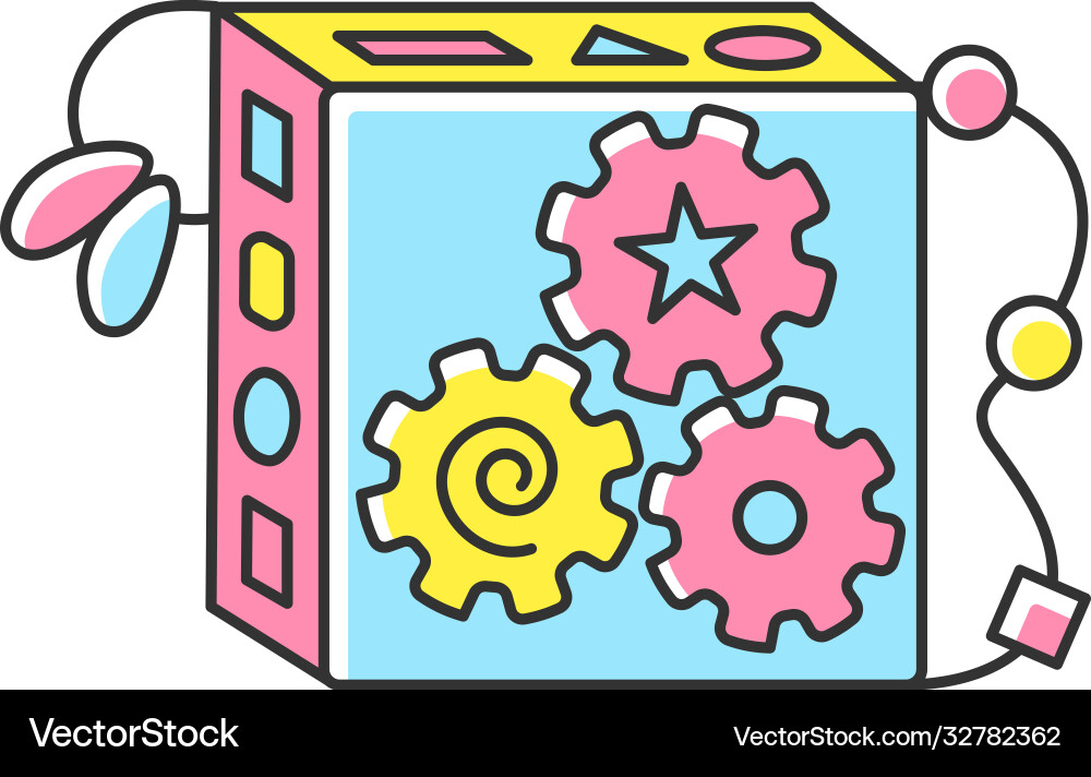 Busy cube rgb color icon Royalty Free Vector Image