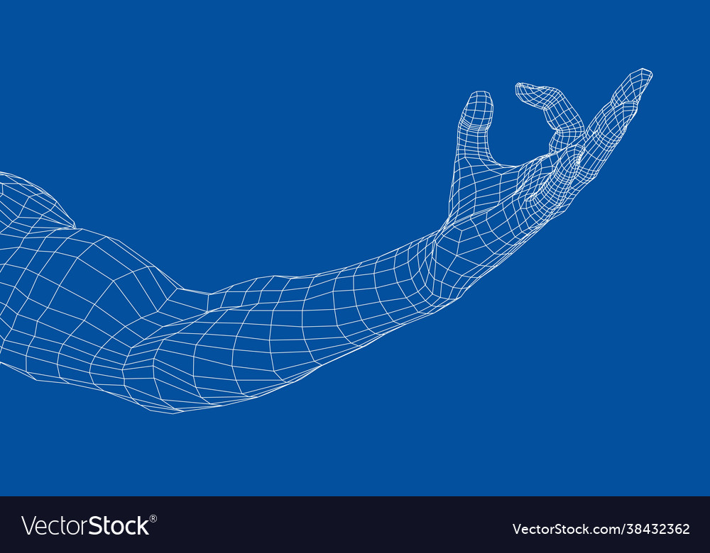 Hand hold some tiny or thin object Royalty Free Vector Image