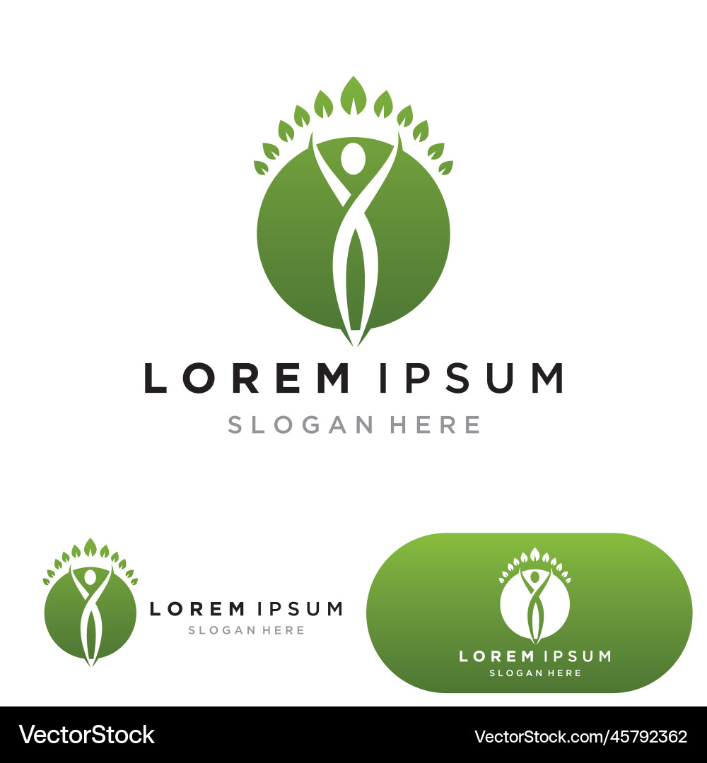 Health people logo design template Royalty Free Vector Image