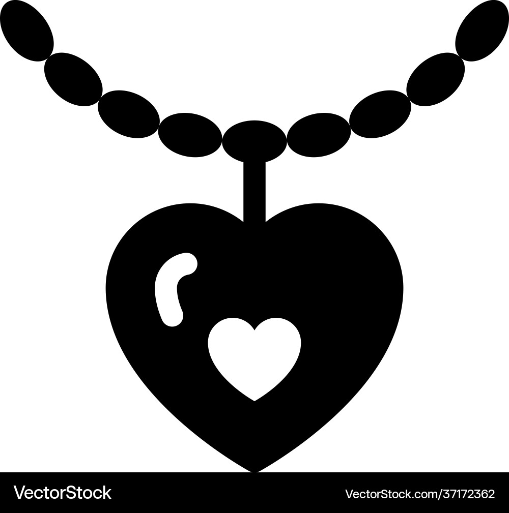 Heart necklace Royalty Free Vector Image - VectorStock