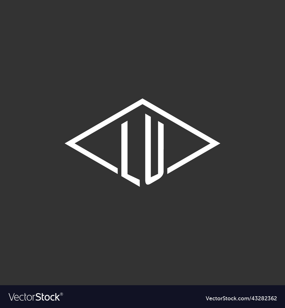 Initials lu logo monogram with simple diamond Vector Image