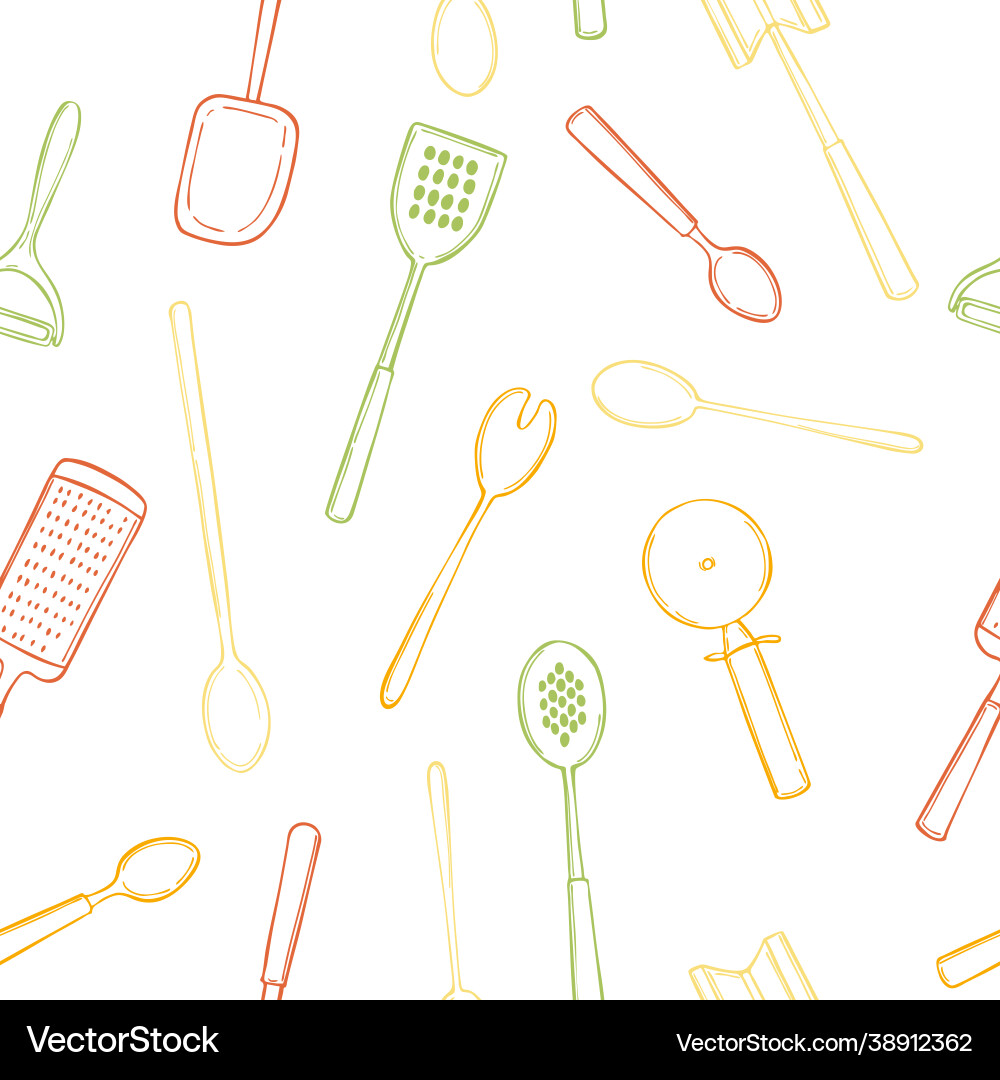 Kitchen tools pattern Royalty Free Vector Image