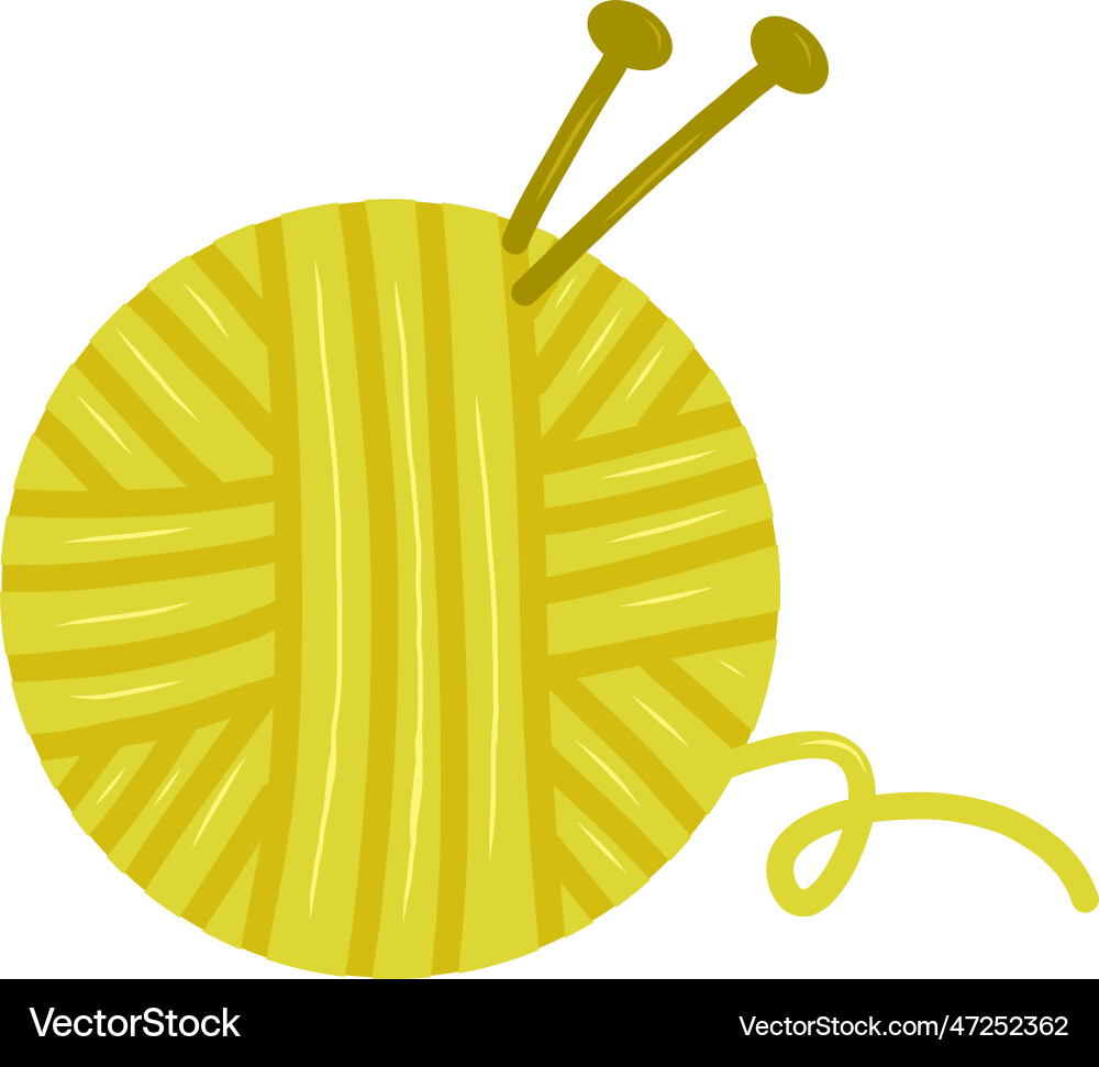 Knitting needle pins wool clew balls doodle Vector Image