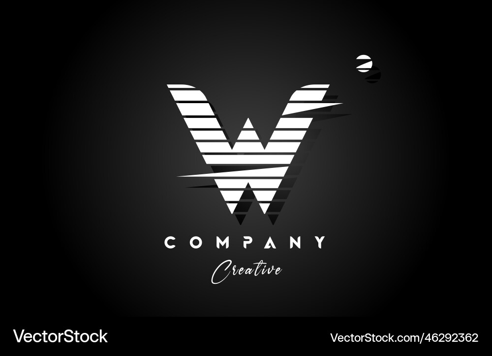 Line w alphabet letter logo icon design Royalty Free Vector