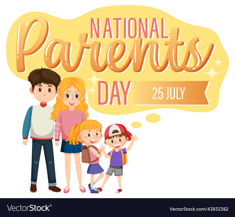 National parents day poster design Royalty Free Vector Image