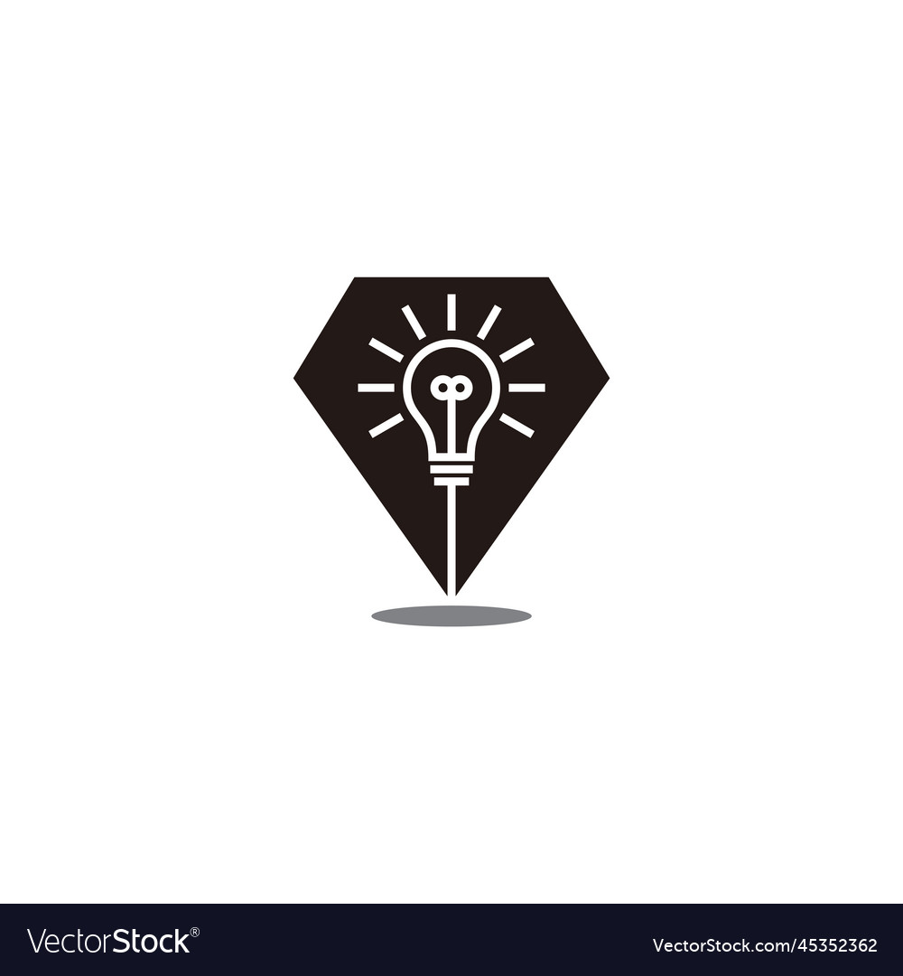 Pen light bulb smart symbol logo Royalty Free Vector Image