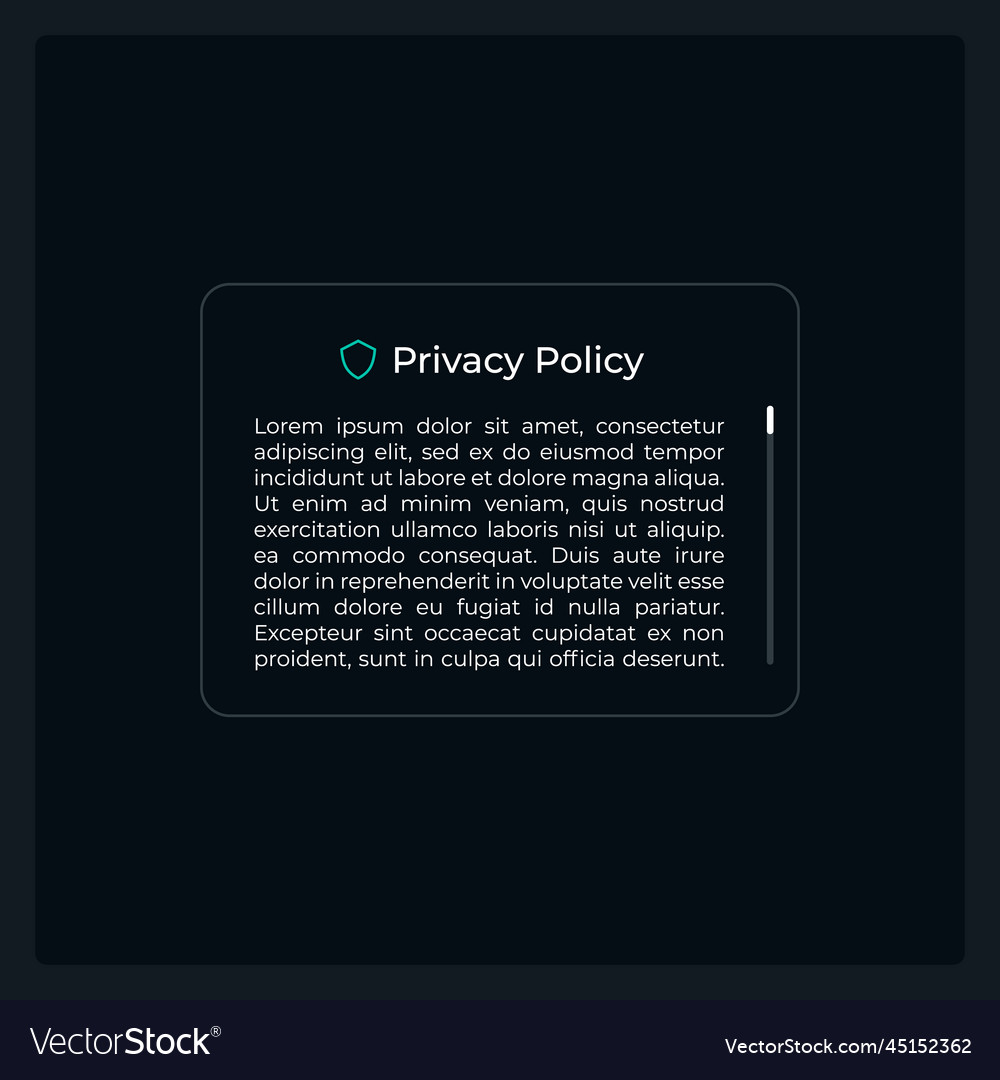 Privacy Policy Ui Element Template Royalty Free Vector Image