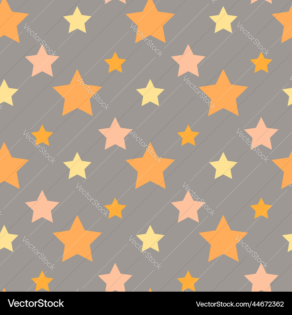 Seamless pattern in orange and yellow stars Vector Image