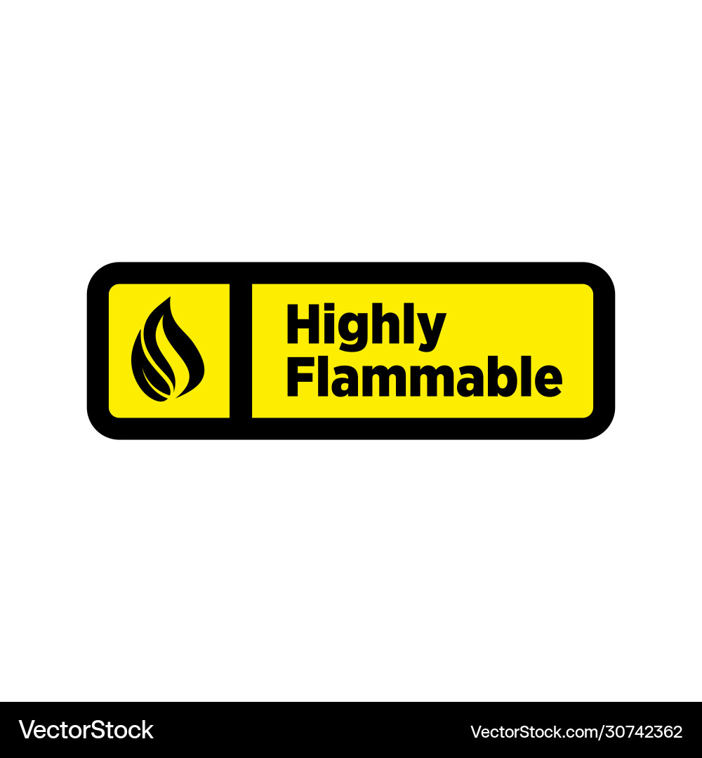 Symbol and logo about warning highly flammable Vector Image
