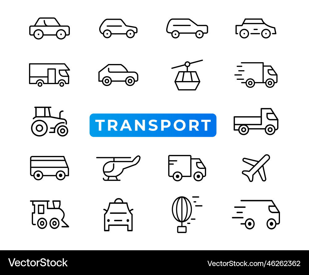Transport vehicle and delivery elements - minimal Vector Image