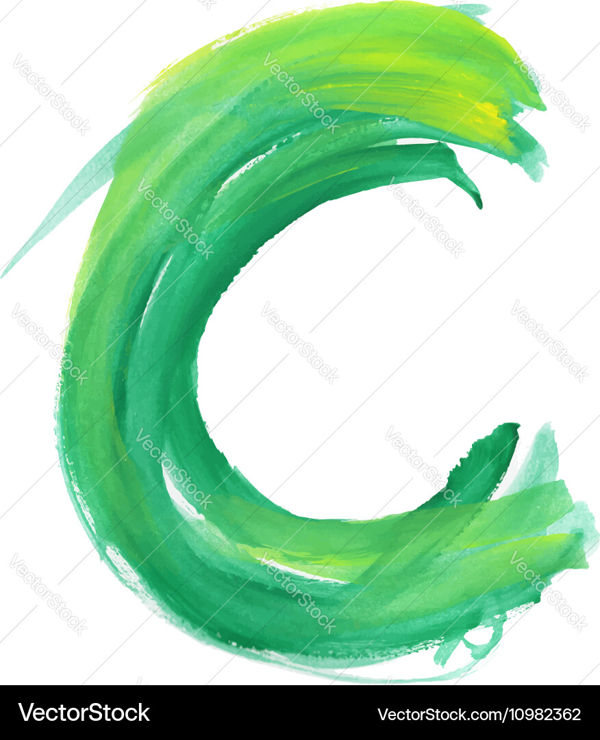 Watercolor font letter c Royalty Free Vector Image