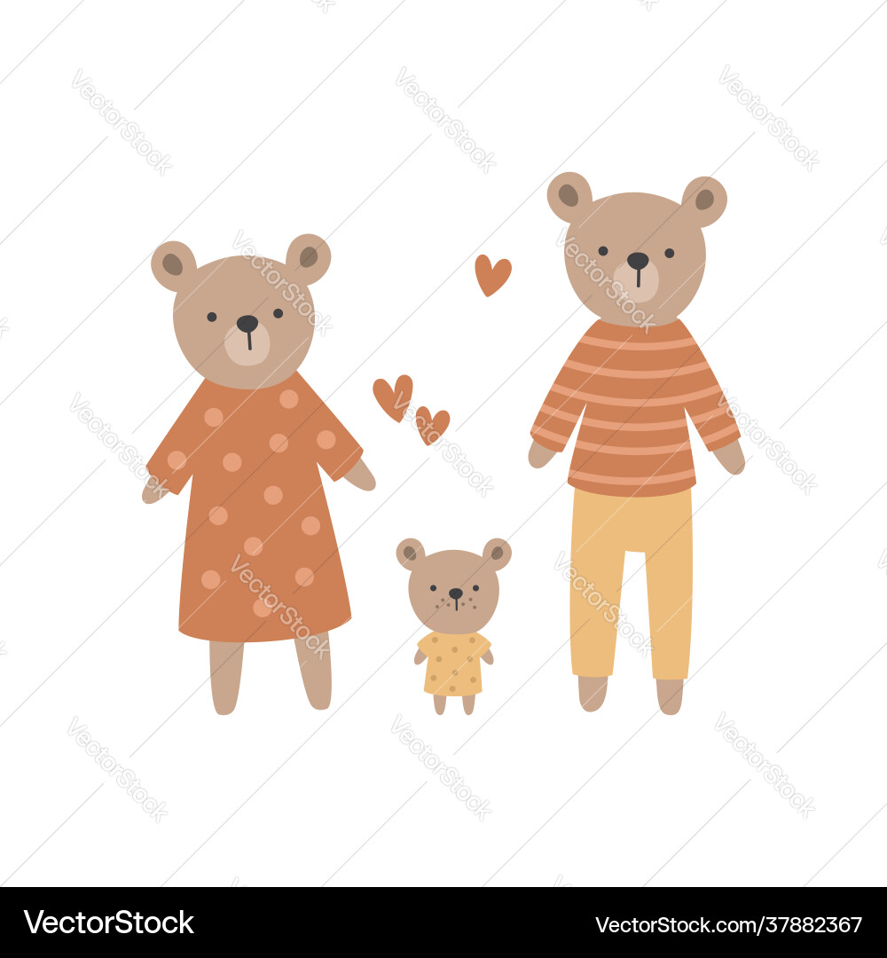 A cute bear family Royalty Free Vector Image - VectorStock