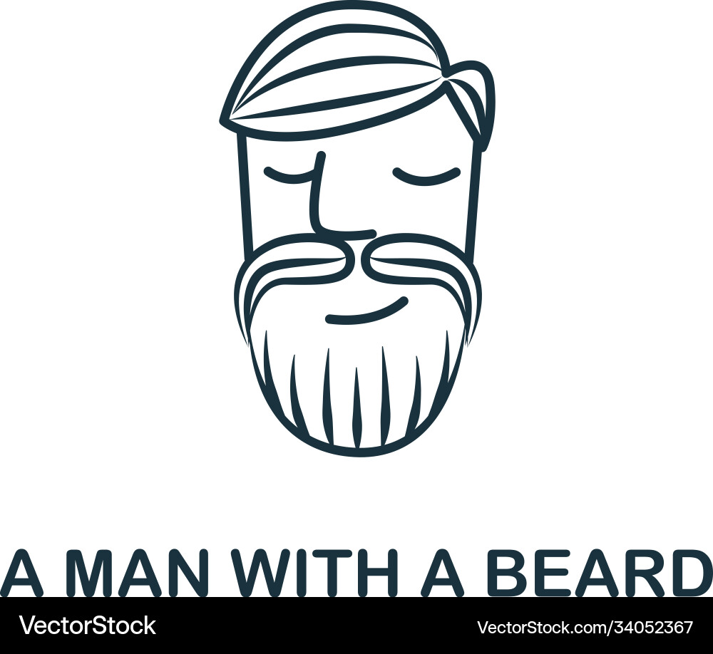 A man with beard icon from barber shop Royalty Free Vector