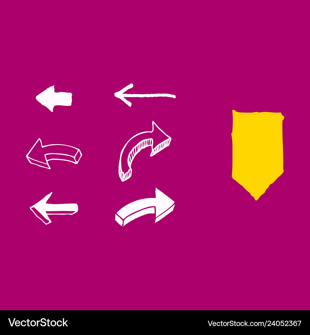 Arrows collection with elegant style and black Vector Image