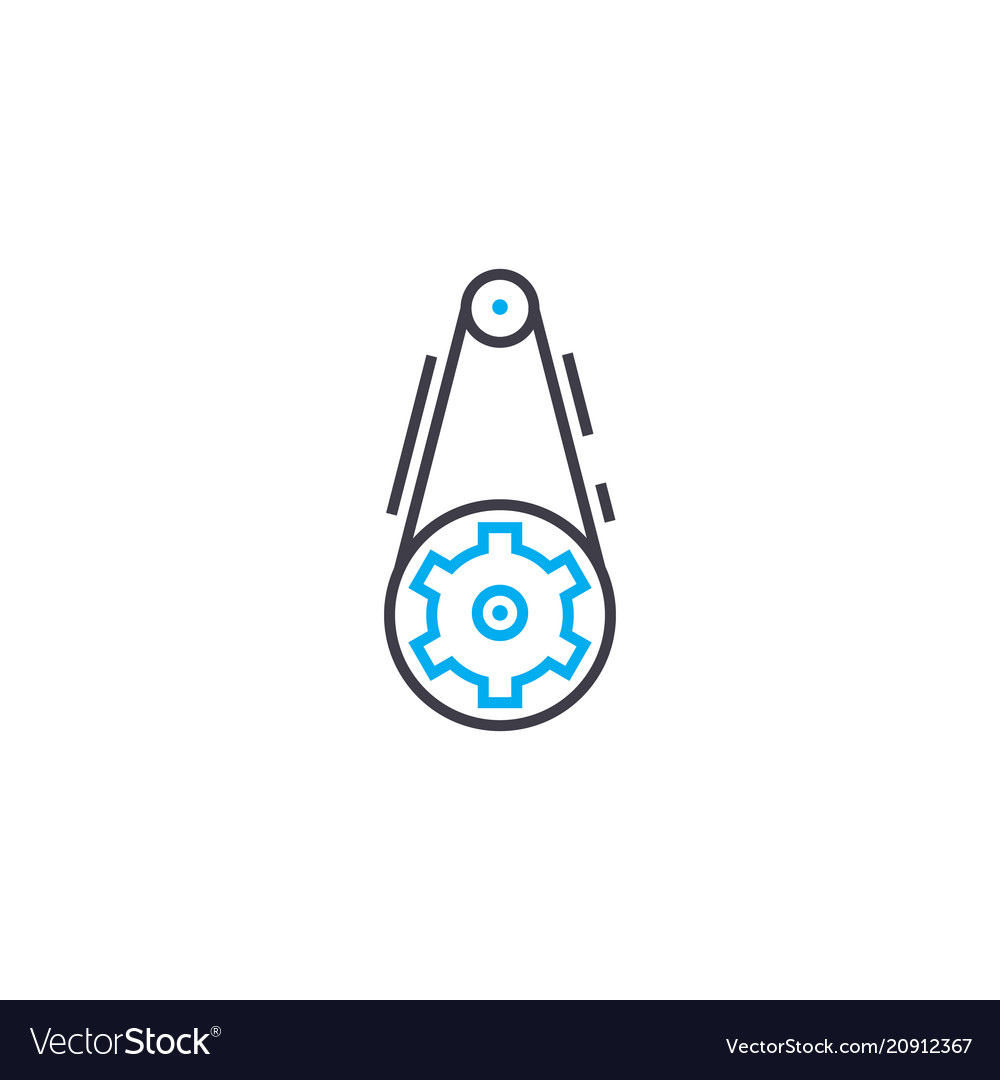 Belt gear linear icon concept line Royalty Free Vector Image Belt gear linear icon concept line Royalty Free Vector Image